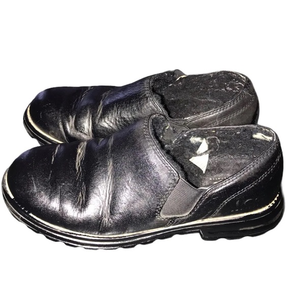 UGG | Shoes | Womans Black Ugg Westside Black Leather Clogs Slip On ...